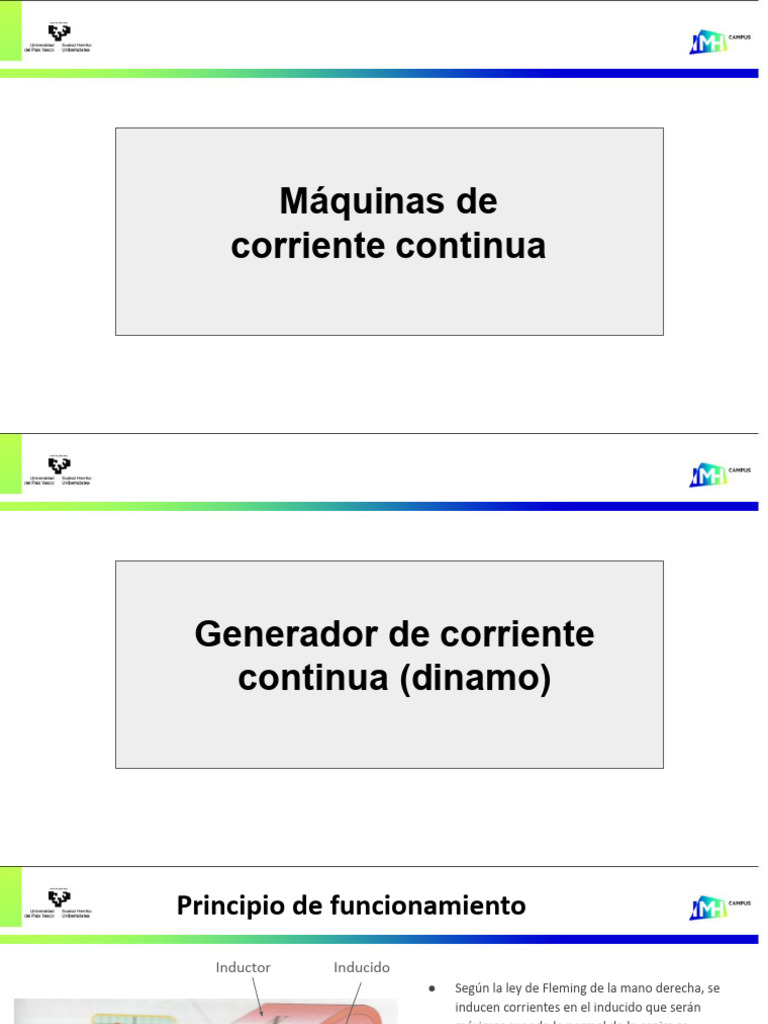 Máquinas de corriente continua (2) | PDF | Inductor | Corriente eléctrica