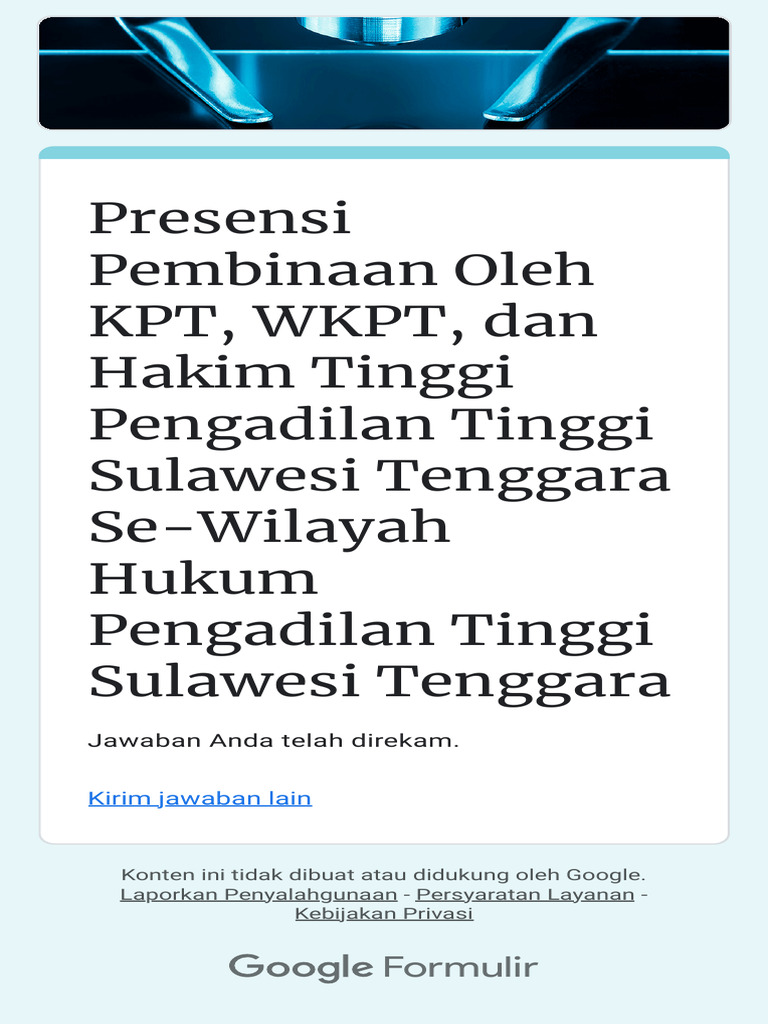 Presensi Pembinaan Oleh KPT, WKPT, Dan Hakim Tinggi Pengadilan Tinggi Sulawesi Tenggara Se ...