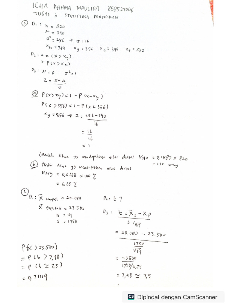 Tugas 3 Statistika Icha | PDF