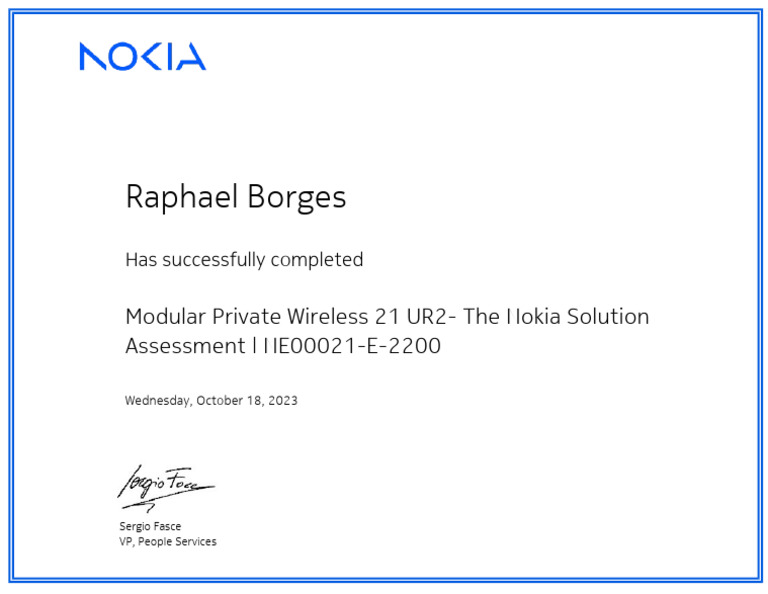 Certificate Nokia | PDF