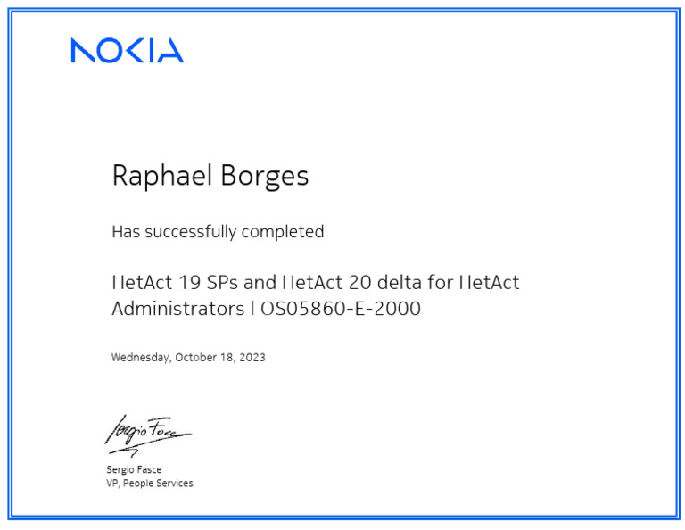 certificate_Netact_Nokia | PDF