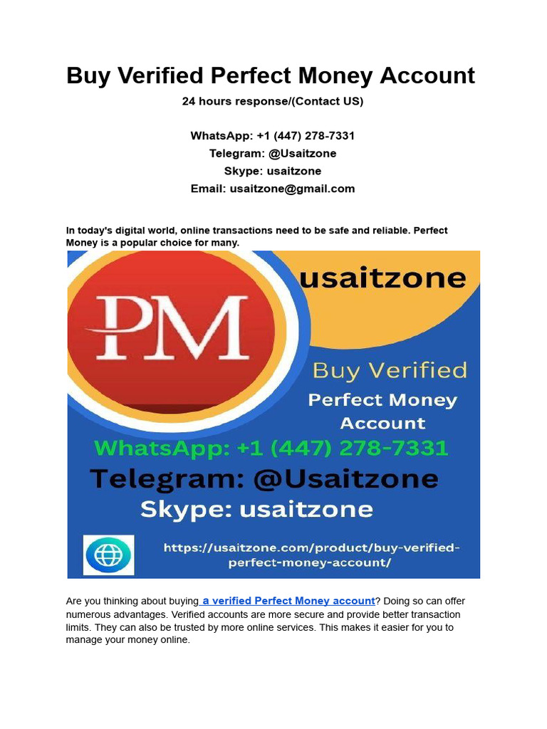 Buy Verified Perfect Money Account | PDF | Computer Security | Security