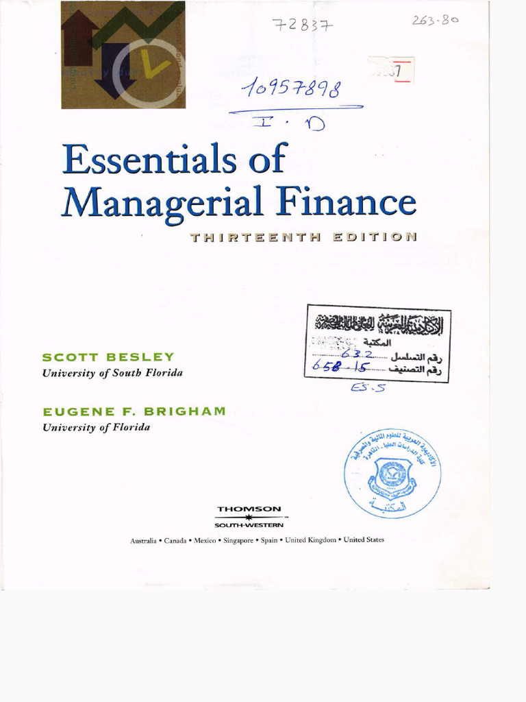 Essentials of Managerial Finance Book1 | PDF | Capital Budgeting | Net ...