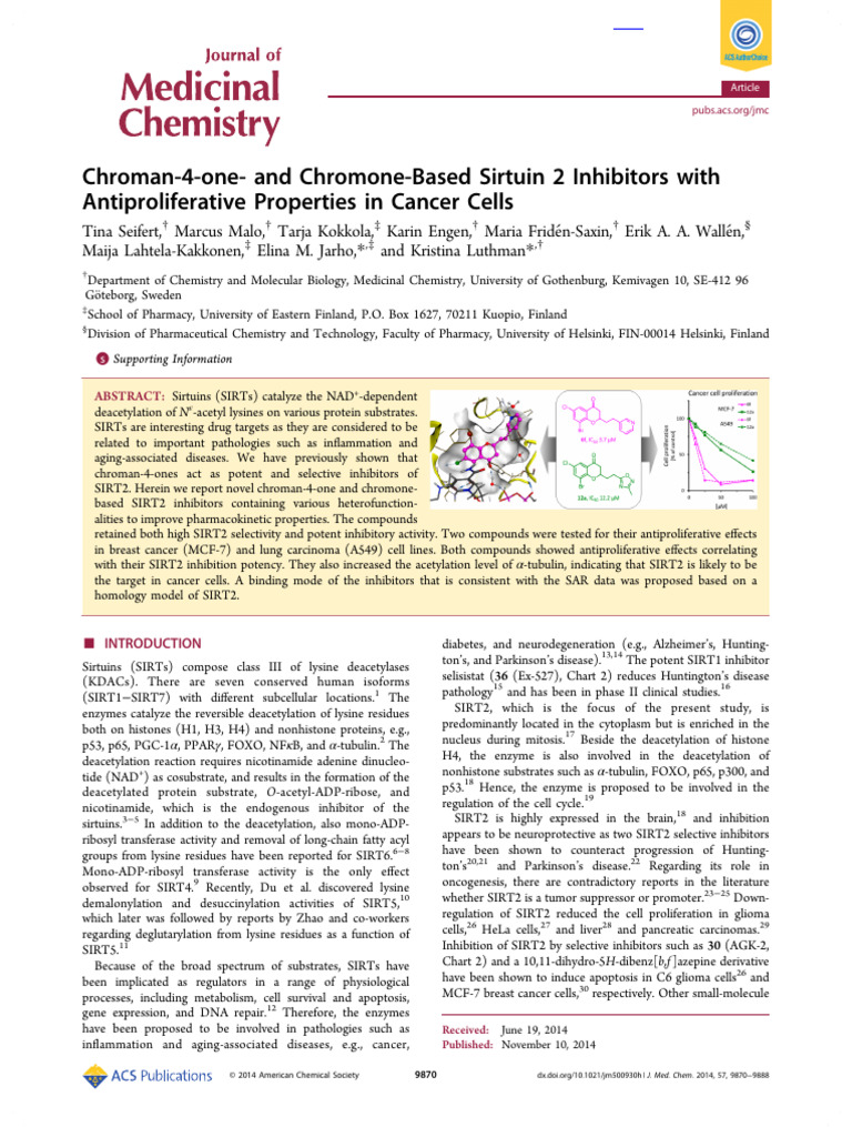 seifert-et-al-2014-chroman-4-one-and-chromone-based-sirtuin-2 ...