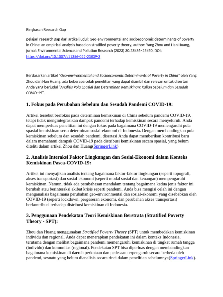 Ringkasan Research Gap | PDF