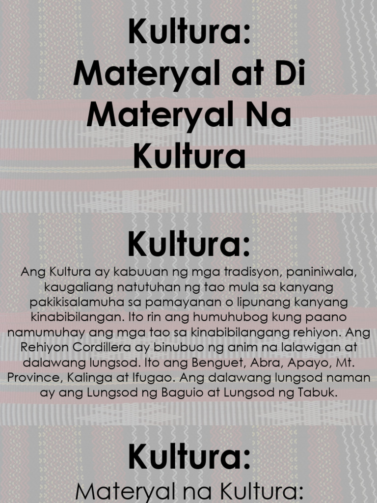 Week 2 Kultura Materyal at Di Materyal | PDF