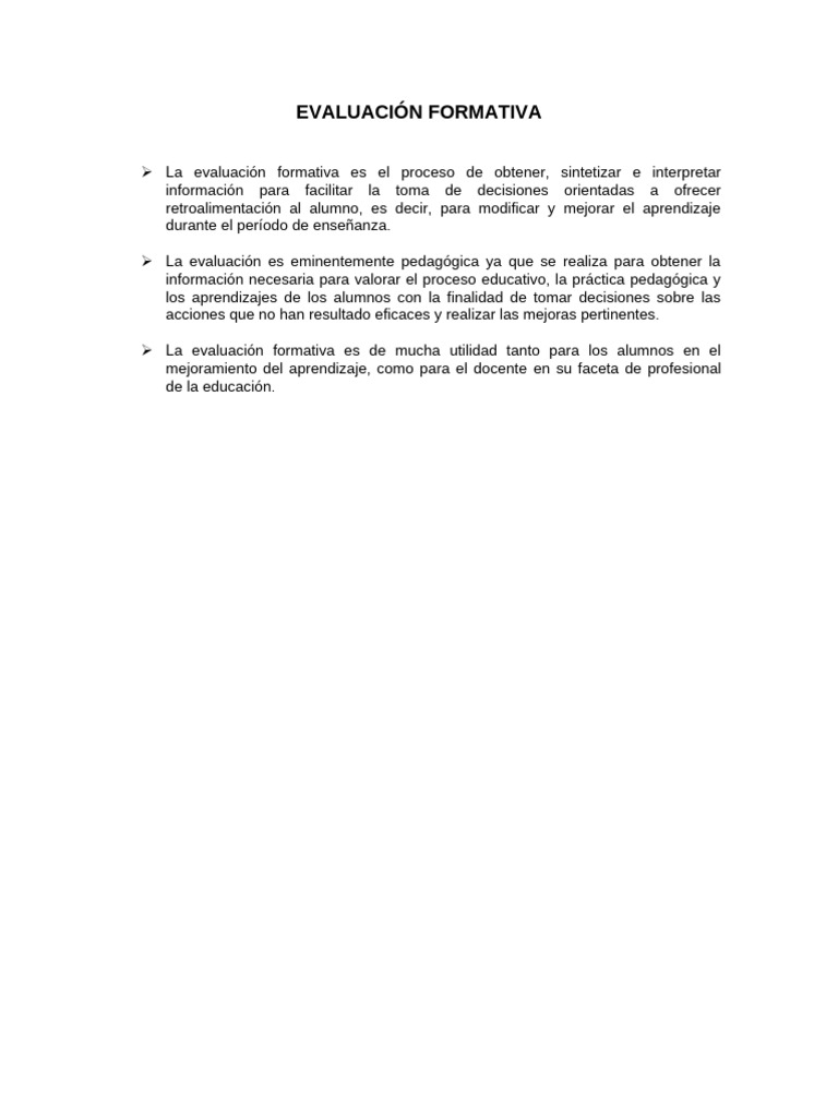 Evaluación Formativa En Educación Pdf