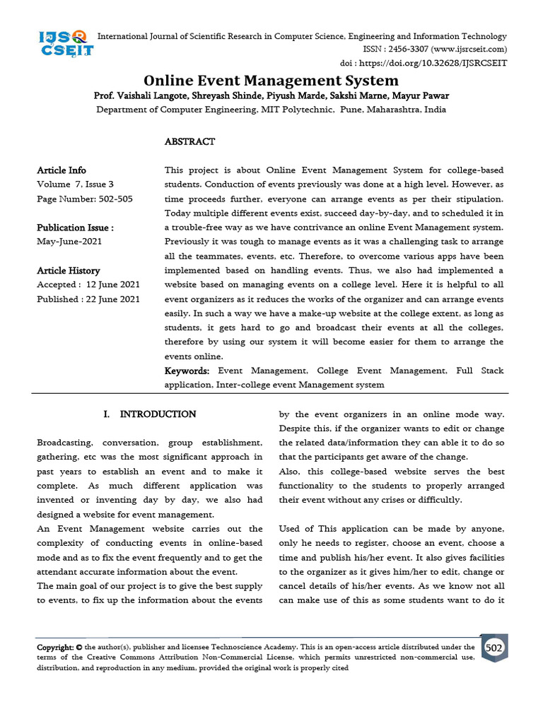 Online Event Management System | PDF | World Wide Web | Internet & Web