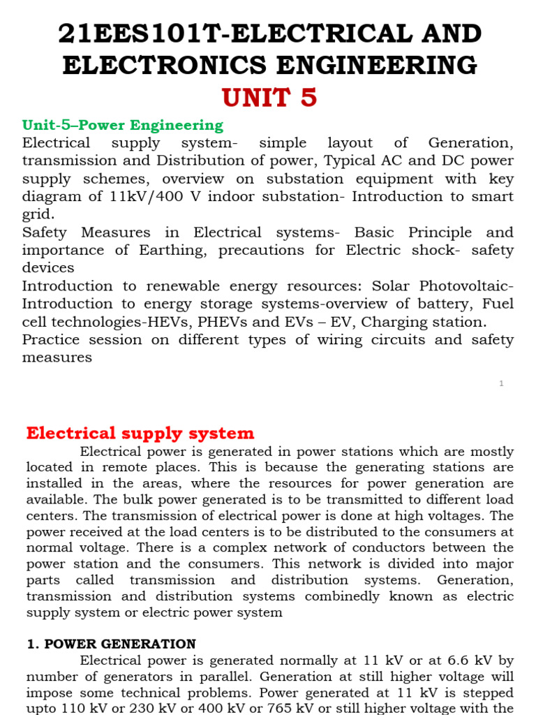 Beee-Unit 5 | PDF | High Voltage Direct Current | Electric Power ...
