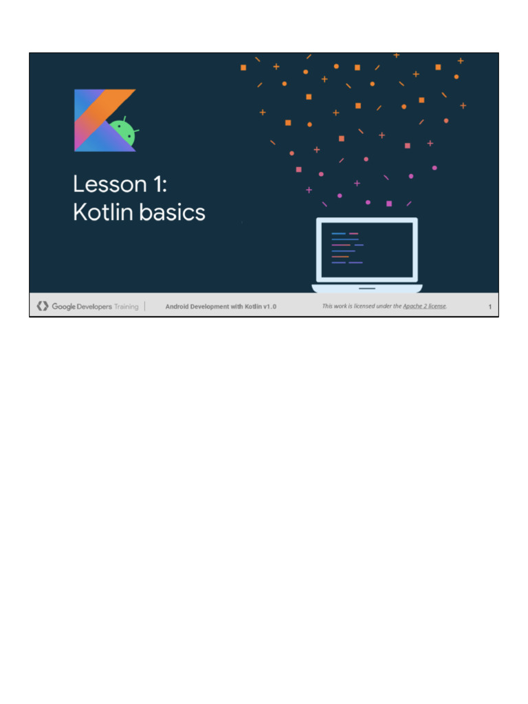 Lesson 1 Kotlin Basics | PDF | String (Computer Science) | Computer Programming