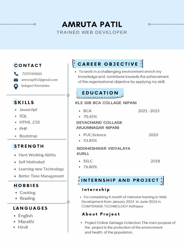 Blue Simple Professional CV Resume | PDF