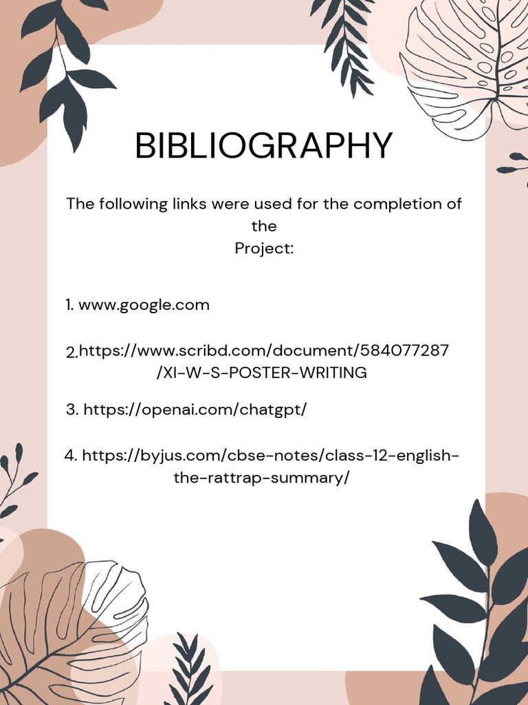 Project Bibliography and Resources | PDF