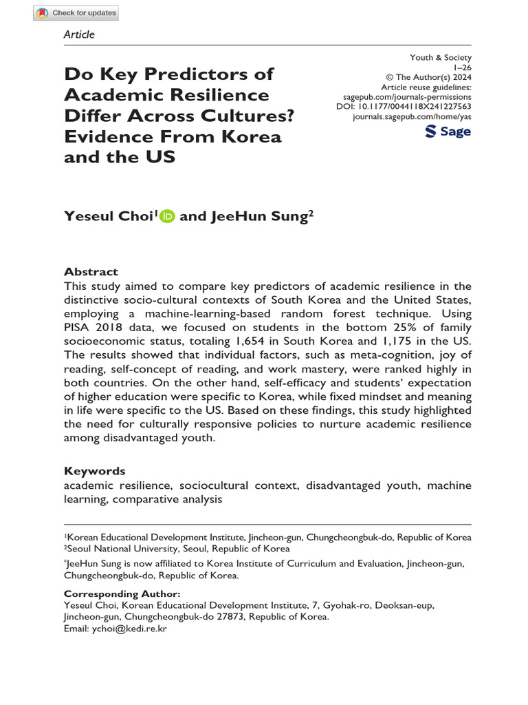 Choi Sung 2024 Do Key Predictors of Academic Resilience Differ Across ...