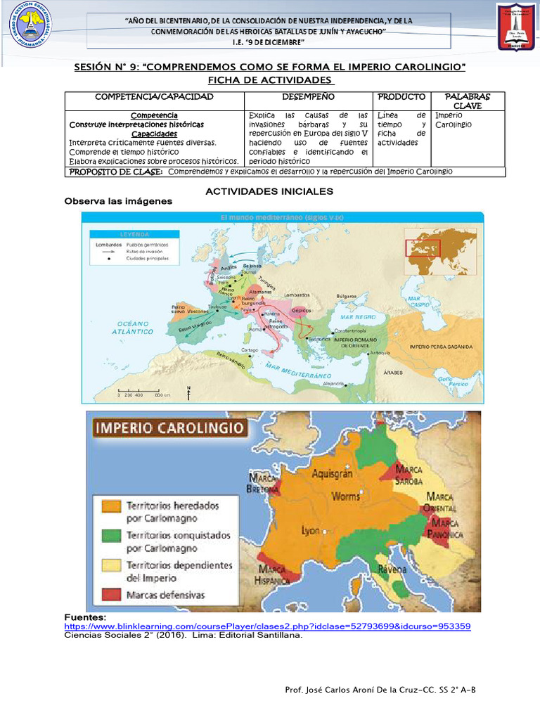 Sesión 9. Comprendemos Como Se Forma El Imperio Carolingio | PDF | Carlomagno | Edades medias