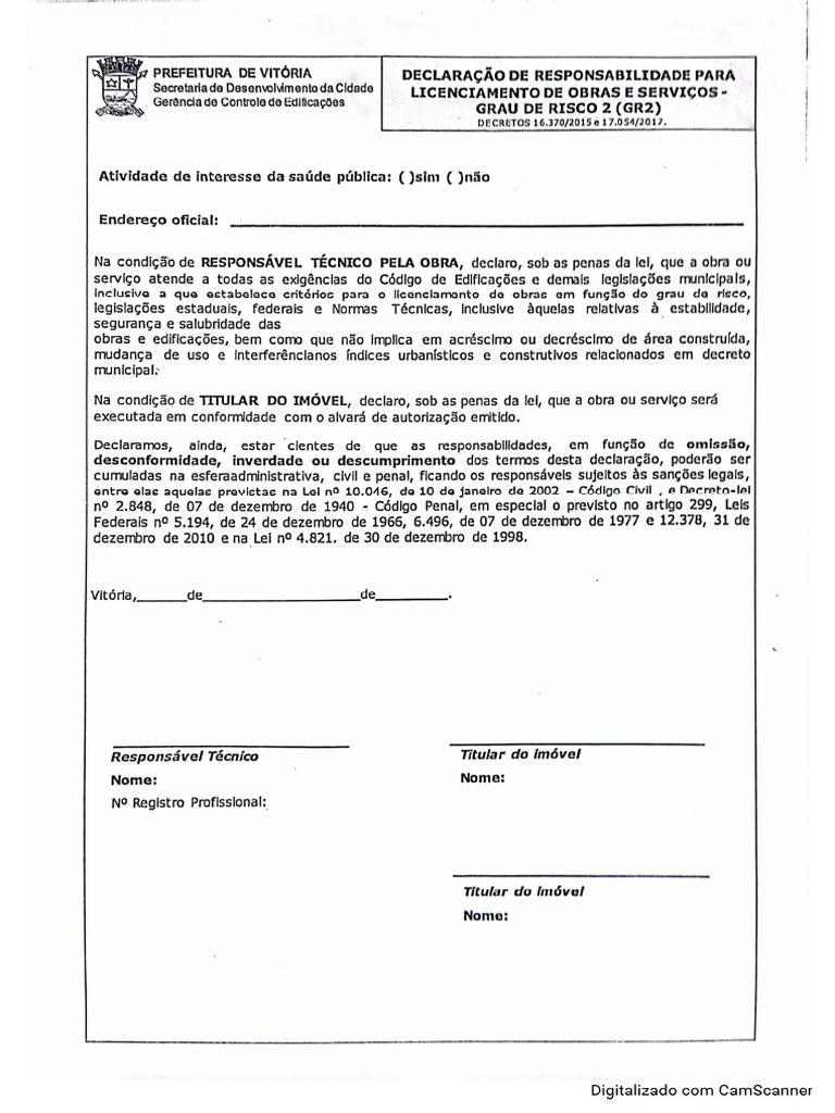 Formulário PMV | PDF