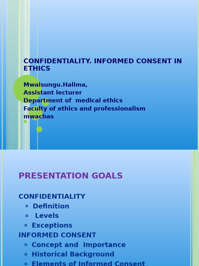 Confidentiality | PDF | Informed Consent | Confidentiality