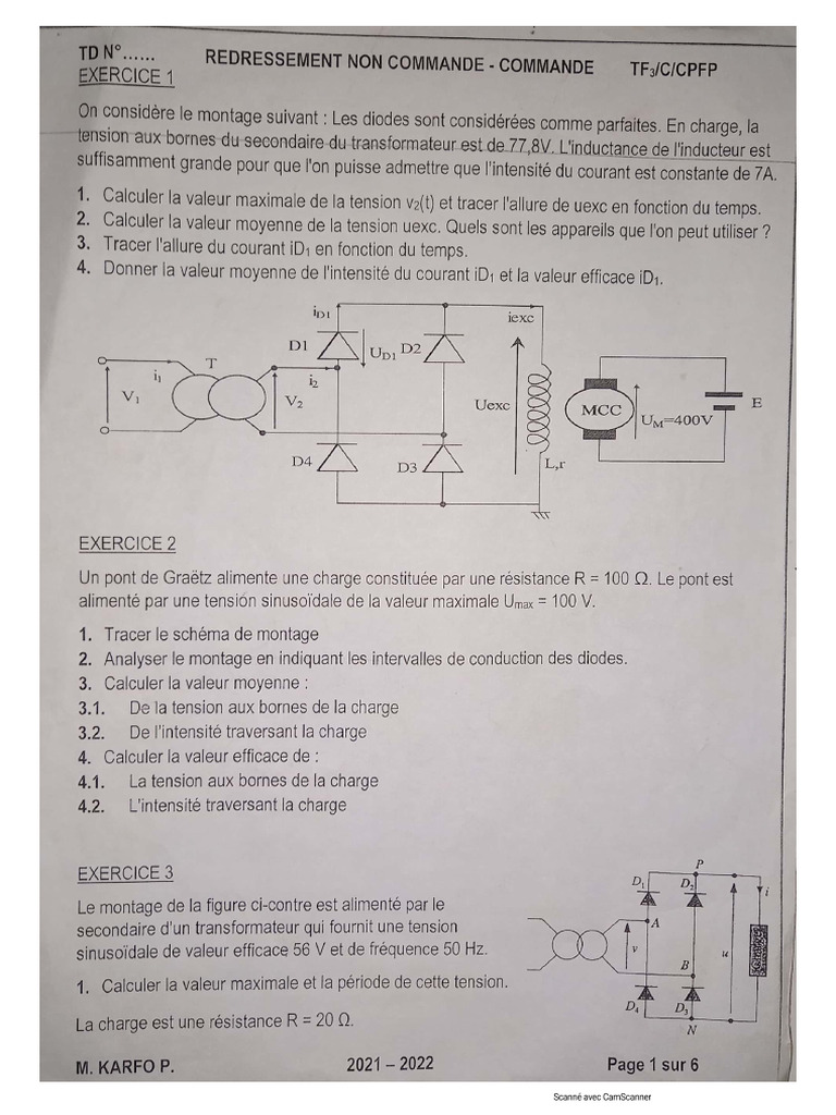 TD Redressement Commandé Et Non Commandé | PDF