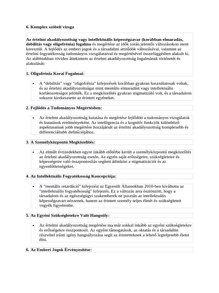 Komplex Szóbeli Vizsga | PDF