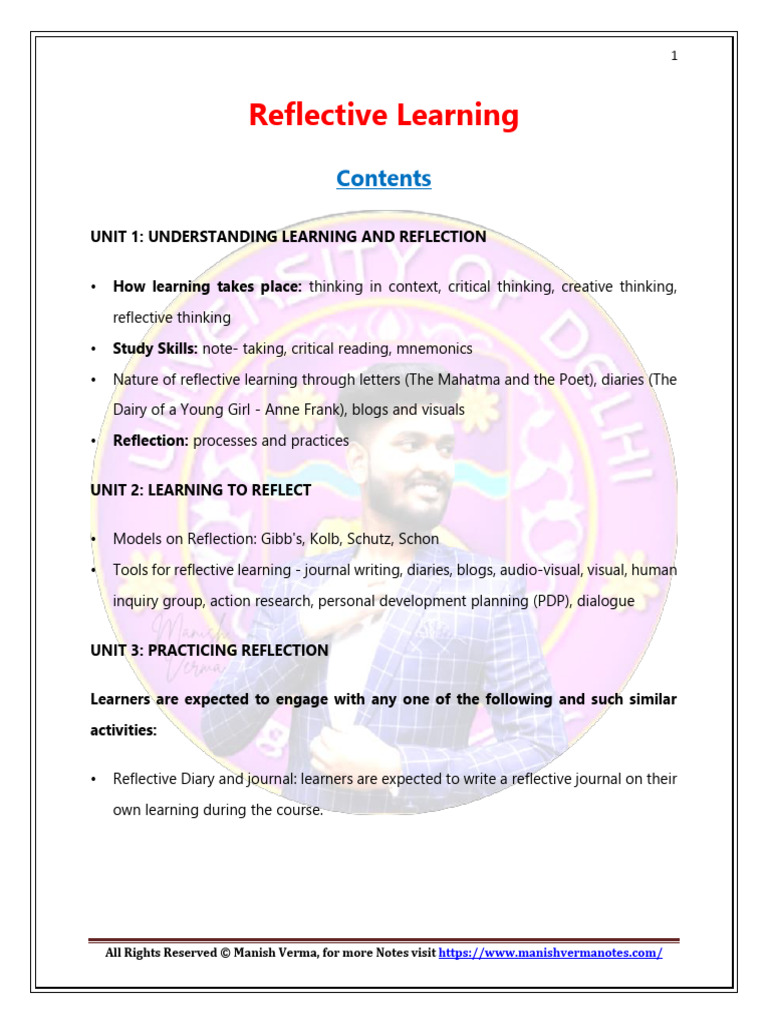Reflective Learning 4th SEM ENG........ | PDF | Learning | Thought