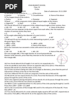 Worksheet Class 9 Circles | PDF