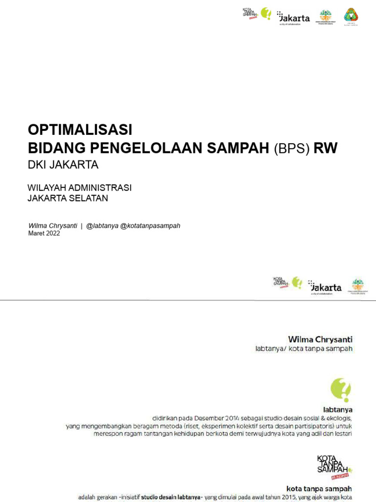 Materi Optimalisasi BPS RW - Jaksel - PPTXLLLL | PDF