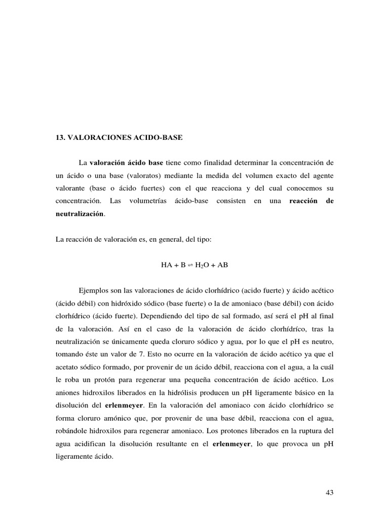 Valoraciones Ácido-Base y Curvas de pH | PDF | Ácido | Ph