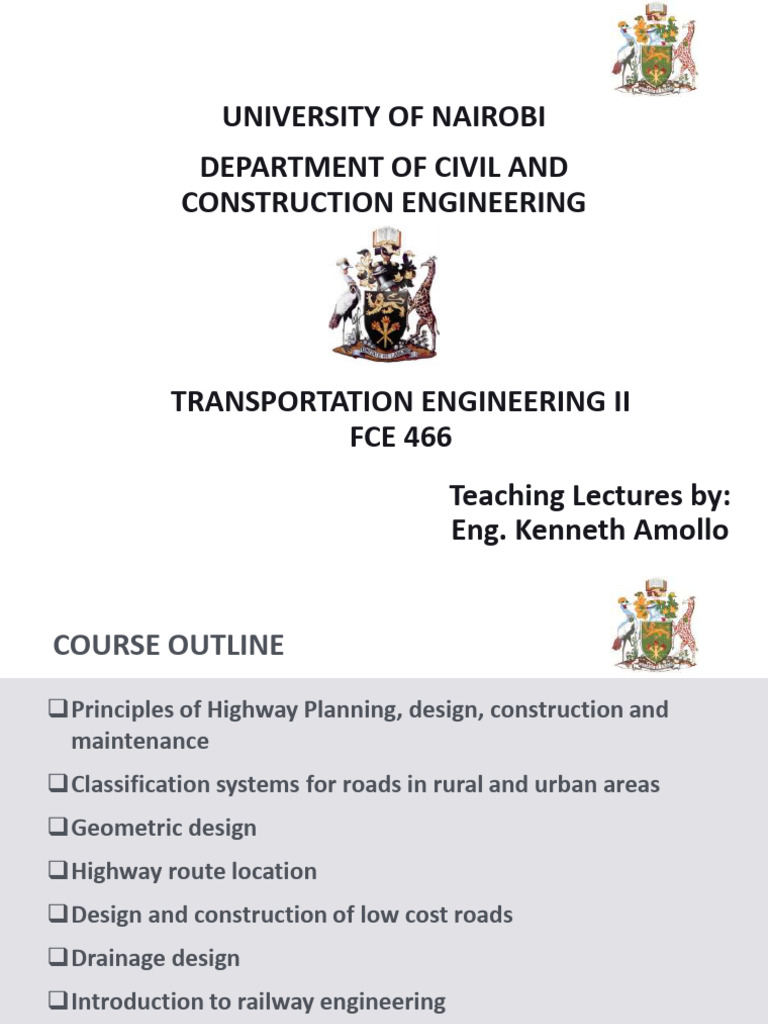 FCE 446 - Transportation Engineering II_1-2 | PDF | Environmental ...