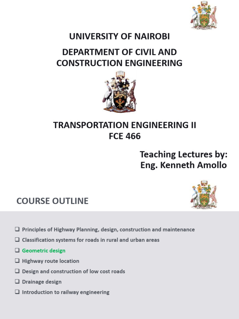 FCE 446 - Transportation Engineering II - 3 | PDF | Force | Curvature