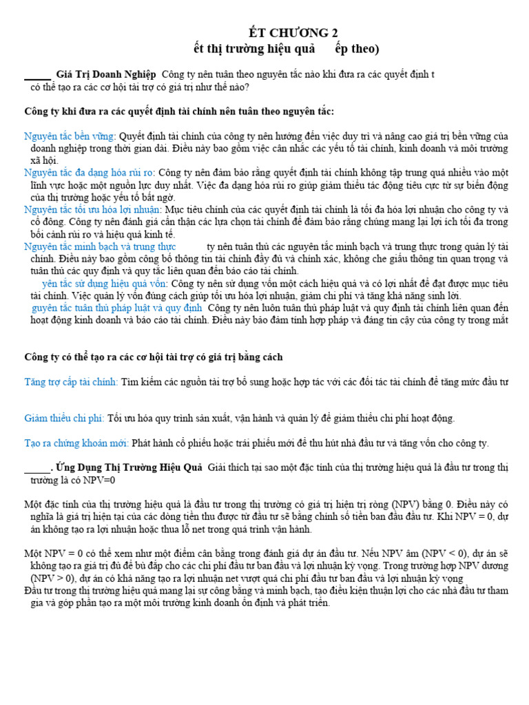 Giải-BT-Chuong-2-Thị-trường-hiệu-quả-tiếp-theo (1) | PDF