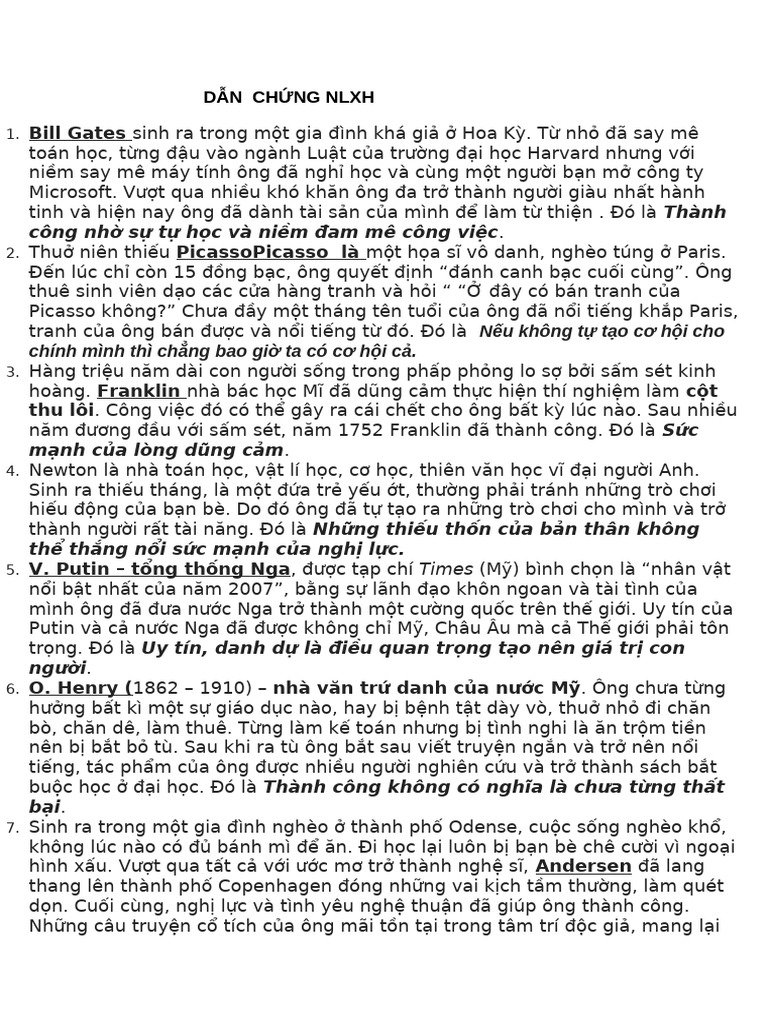 DẪN CHỨNG NLXH | PDF