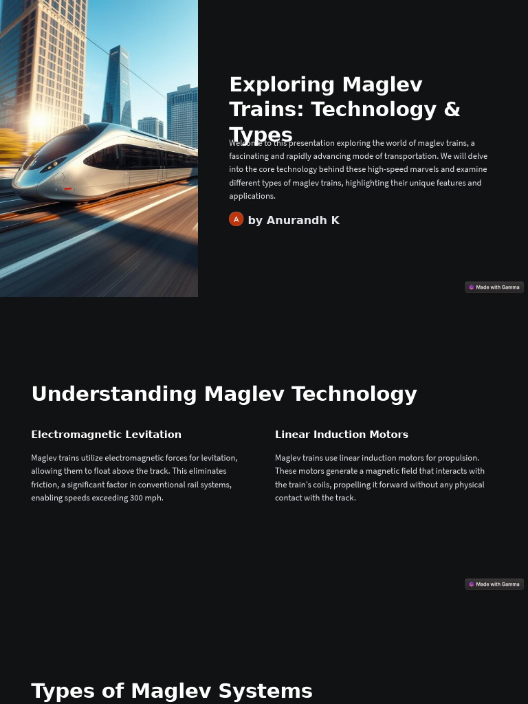 Exploring Maglev Trains Technology and Types | PDF | Train | Transport