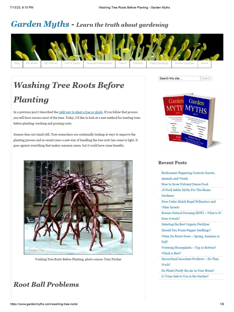 Washing Tree Roots Before Planting - Garden Myths | PDF | Trees | Plant ...