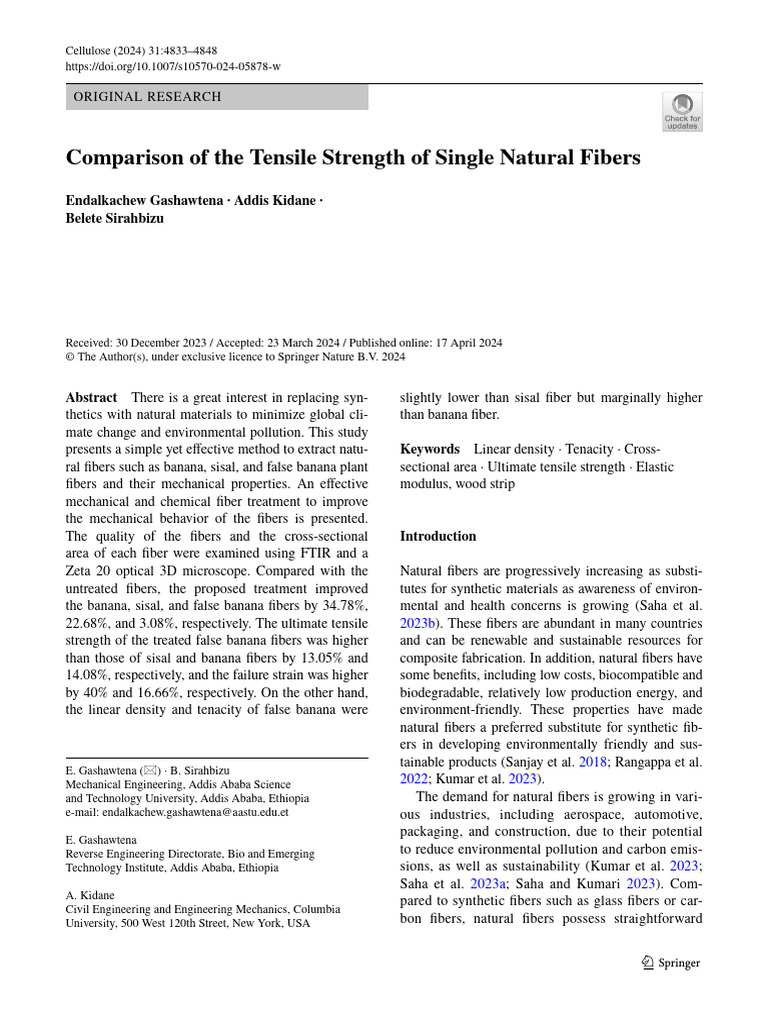 Single fiber strength | PDF | Strength Of Materials | Deformation ...