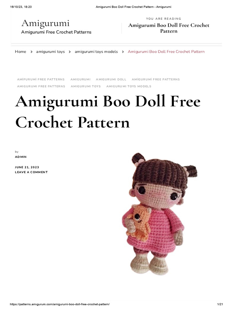 Amigurumi Boo Doll Free Crochet Pattern - Amigurumi | PDF | Amigurumi ...