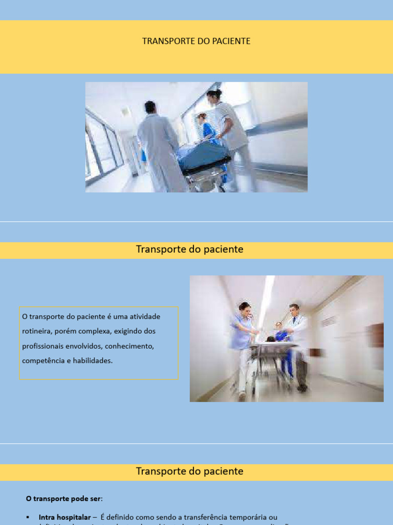 Transporte Do Paciente | PDF | Unidade de Tratamento Intensivo (UTI ...