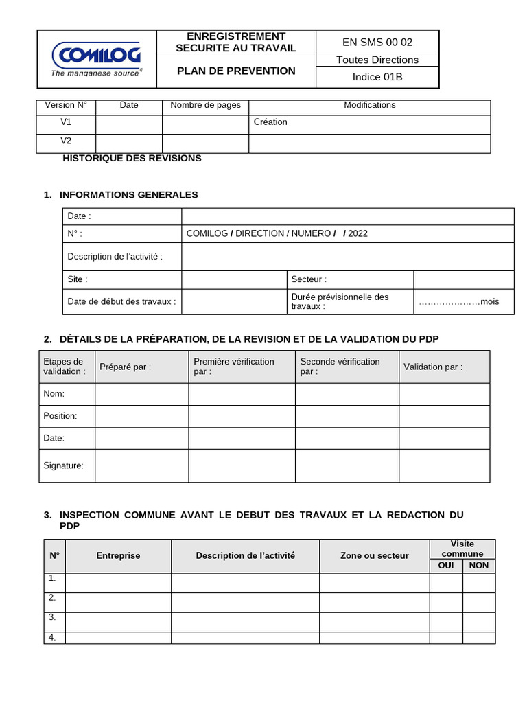 Modèle de Plan de Prévention Simplifié | PDF | Sécurité | Santé et ...