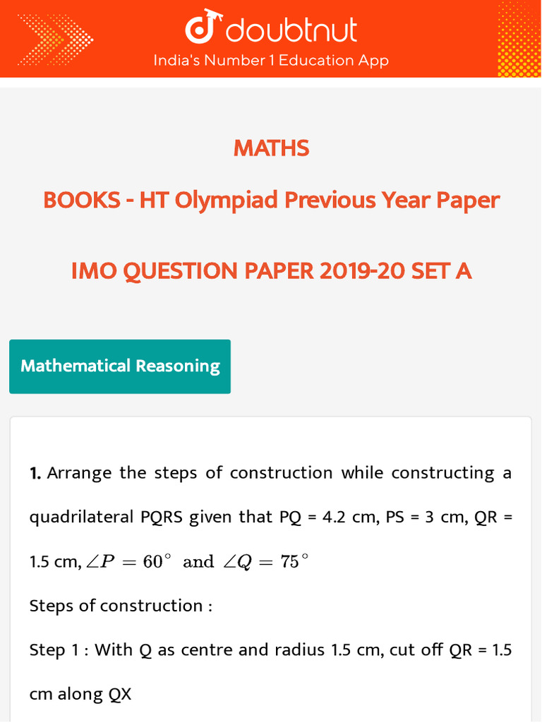 IMO MATH class 8 | PDF | Euclidean Geometry | Elementary Geometry