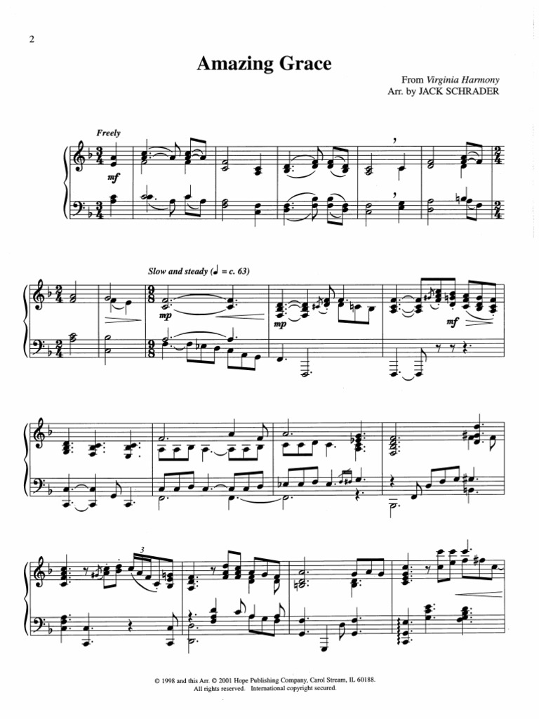 Amazing Grace Piano Solo - Desbloqueado | PDF