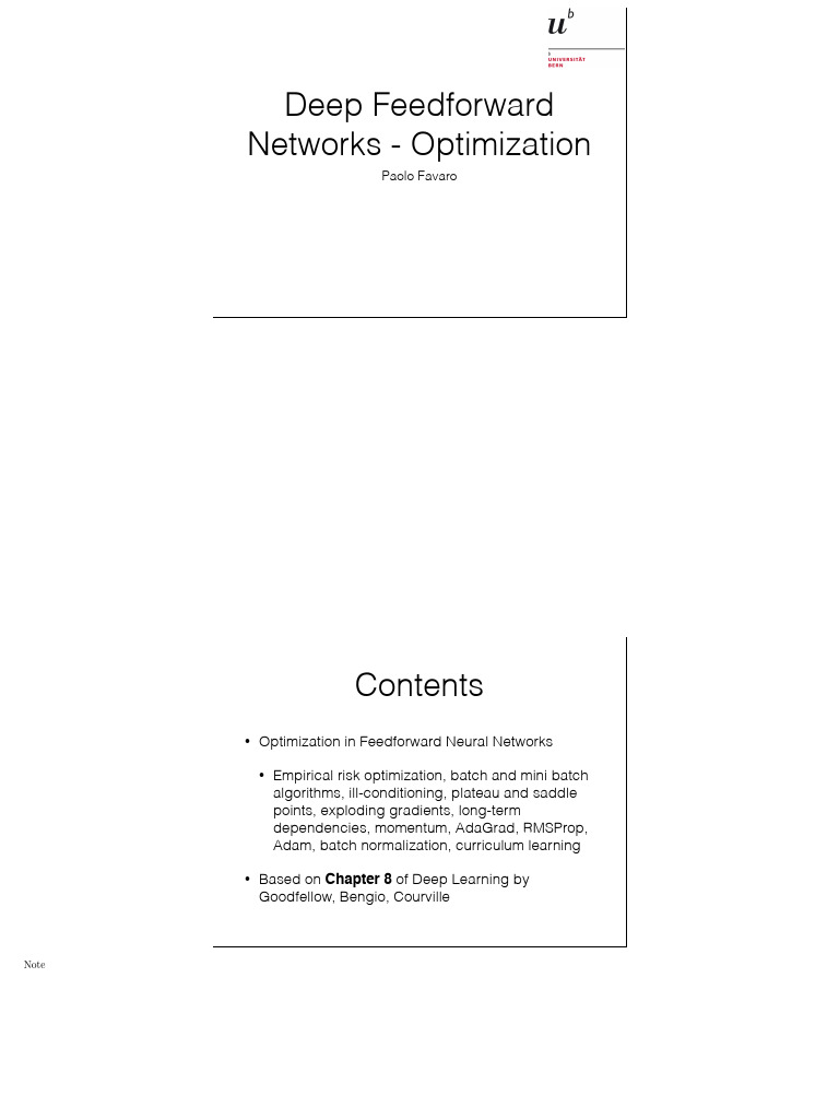 Week 06 - Deep Feedforward Networks - Optimization | PDF | Applied Mathematics | Algorithms