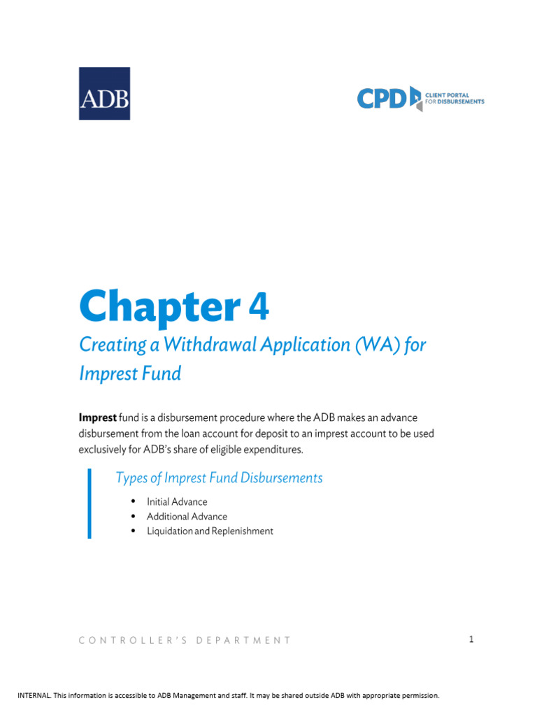 ADB Imprest Fund Withdrawal Guide | PDF