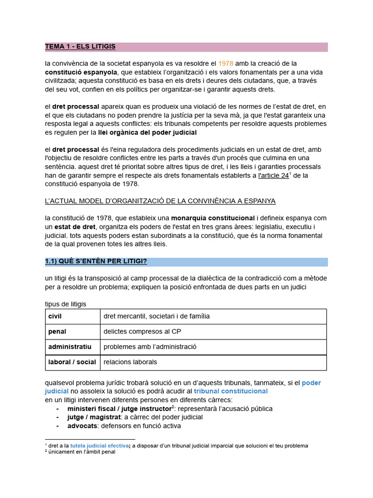 apunts processal upf 1-6 | PDF