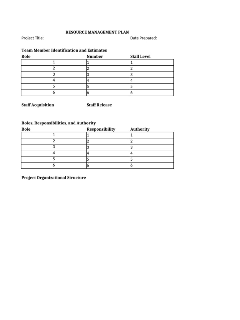 Resource Management Plan | PDF