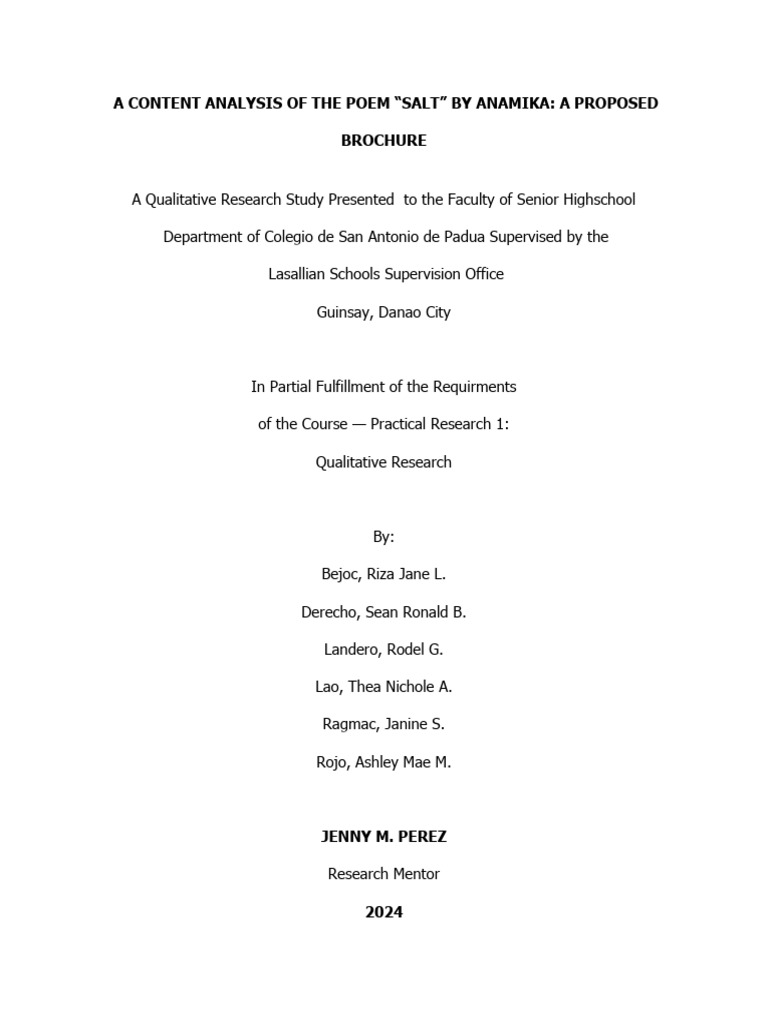 Content Analysis 2 | PDF | Poetry | Analysis