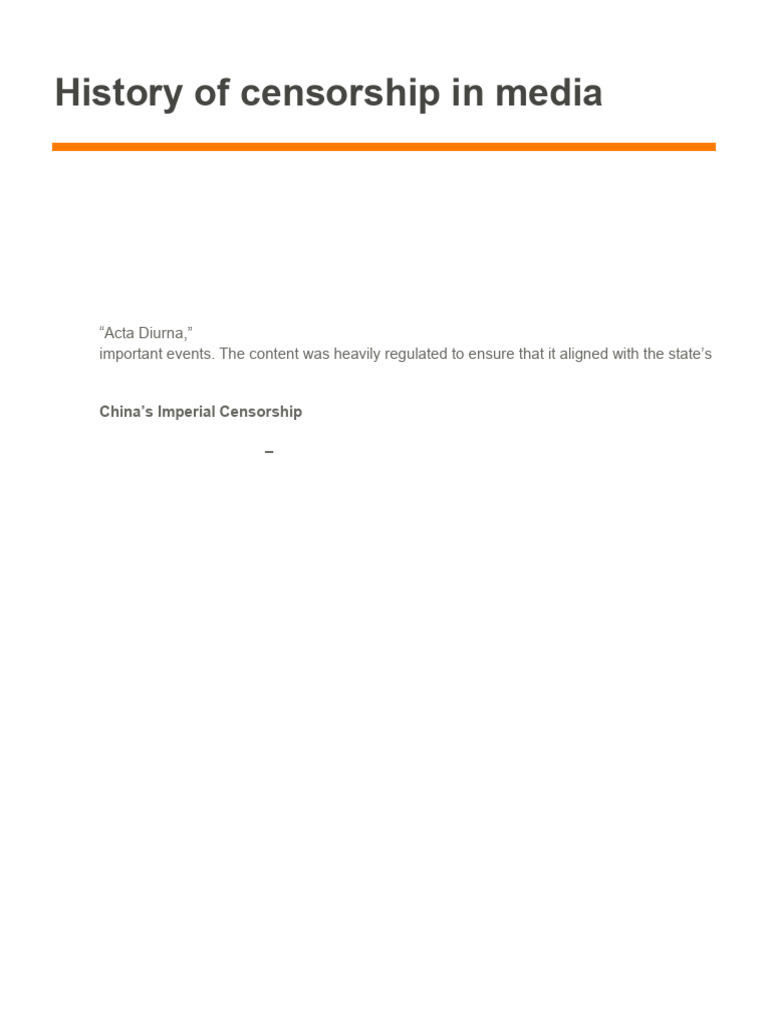 History of Censorship in Media | PDF | Censorship
