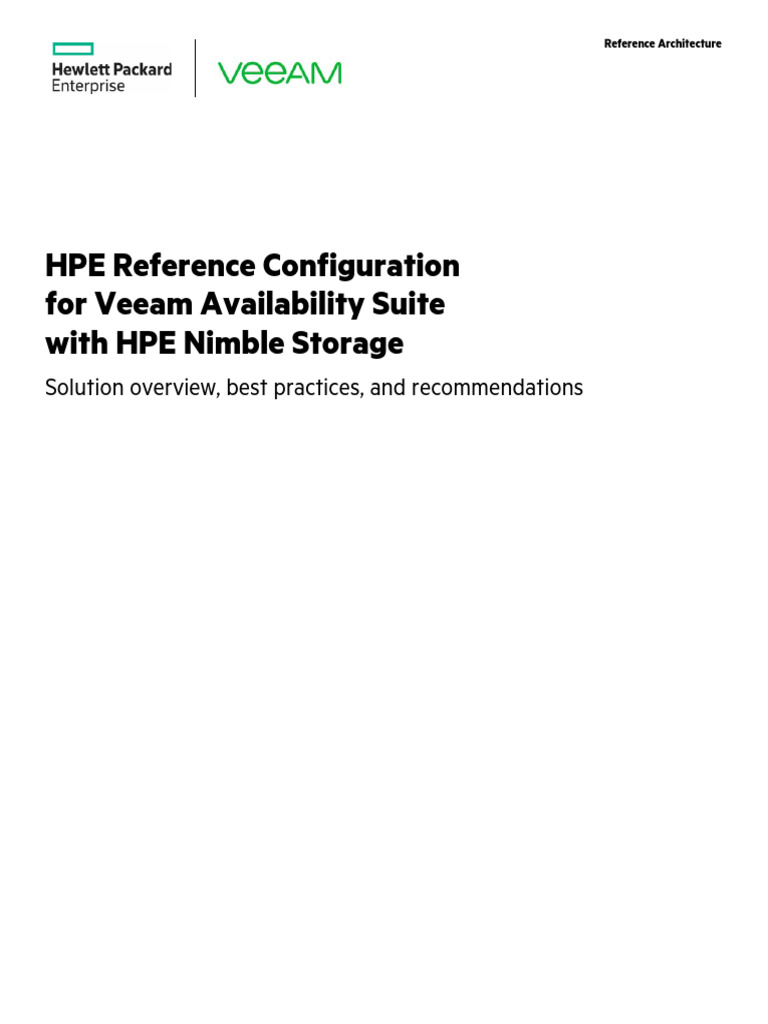 HPE Reference Configuration For Veeam Availability Suite With HPE Nimble Storage-A00079582enw ...