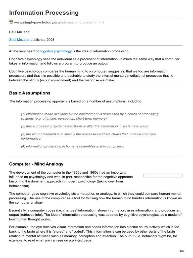 Cognitive Approach Reading Pdf Attention Cognition