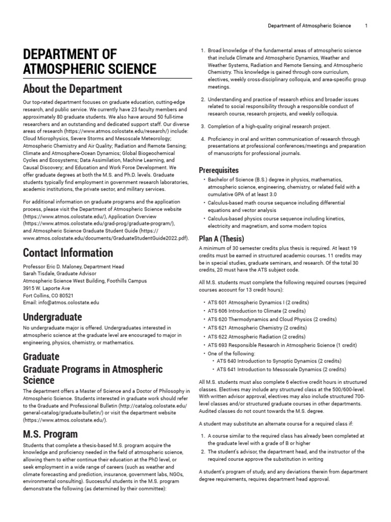Atmospheric Science | PDF | Doctor Of Philosophy | Atmosphere Of Earth
