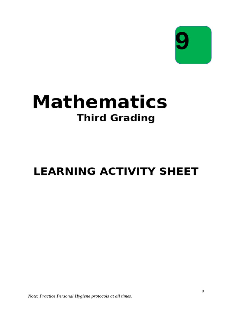 math-9-third-quarter-las-final | PDF | Rectangle | Perpendicular