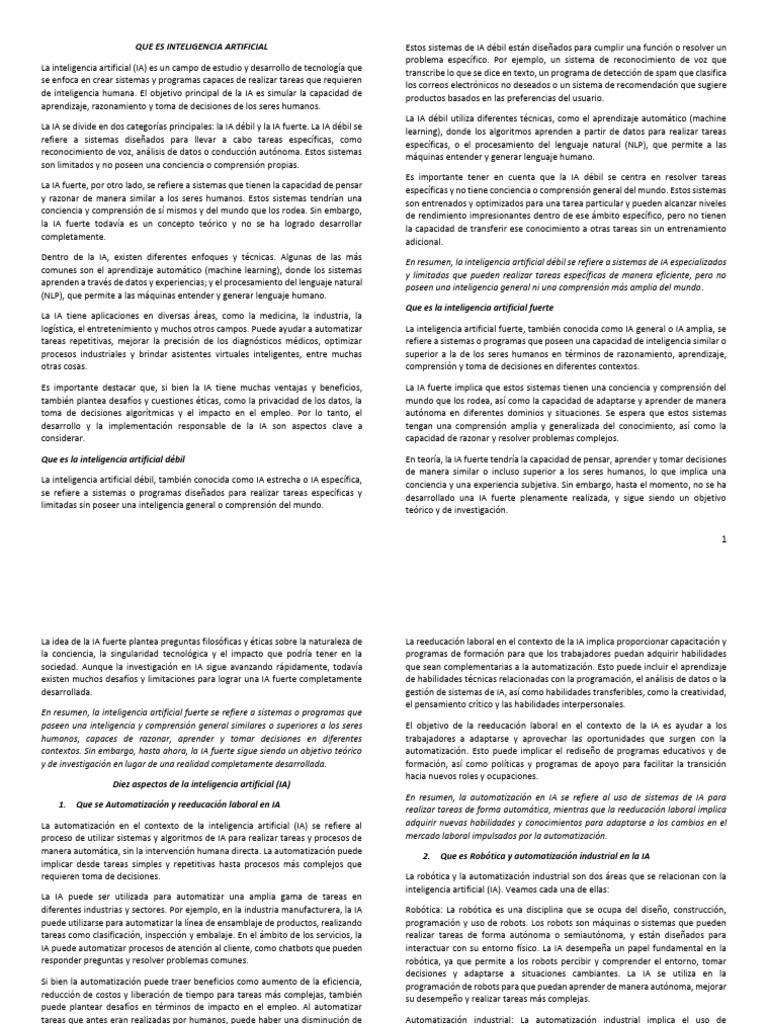 Guia Que es inteligencia artificial | PDF | Inteligencia artificial | Inteligencia (IA) y semántica