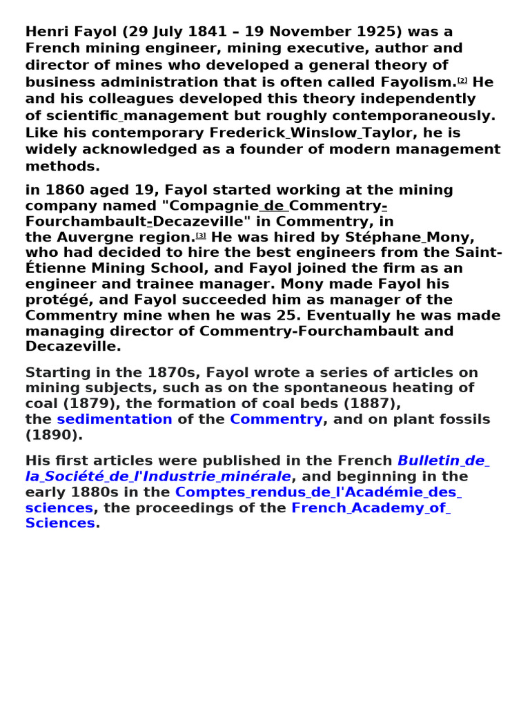 Henri Fayol | PDF